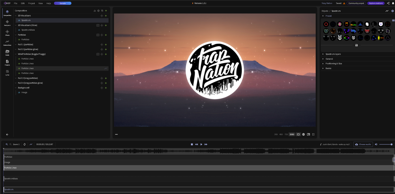 【Vizzy.io】誰でも簡単にオーディオビジュアライザー動画が作成できるサイト - ik GAMING